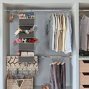 EZOWare 2PACK Over the Door Hanging Organizer with 4 Pocket, Home Storage Organizer with Hook for Pantry Baby Nursery Bathroom Closet Dorm