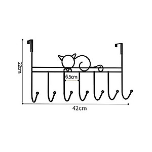 Yardwe Over The Door Hook Hanger Cat 7 Hook Rack Shirt Belt Hat Coat Towel Organizer Iron Hook