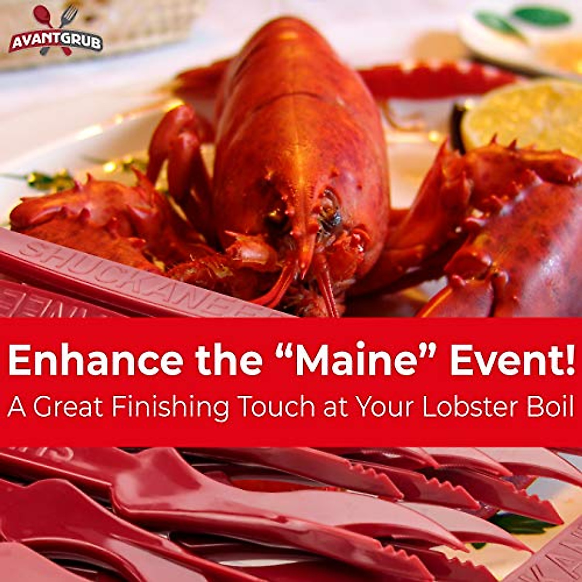 Ultra Durable, Super Easy Seafood Sheller 2 Pack. Serrated Knife Perfect for Cracking Lobster, Crab, Crawfish or Deveining Shrimp. BPA Free, Portable Utensils for Feasts, Boils and Themed Restaurants