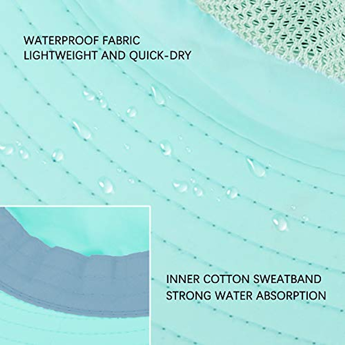 Jane Shine Outdoor Sun Hat Bucket Hats for Women Sun Protection Mesh Cap Quick-Dry UPF 50+ Coral Blue