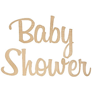 Ginger Ray Botanical Baby Shower Wooden Banner Hanging Decoration, NS, Wood