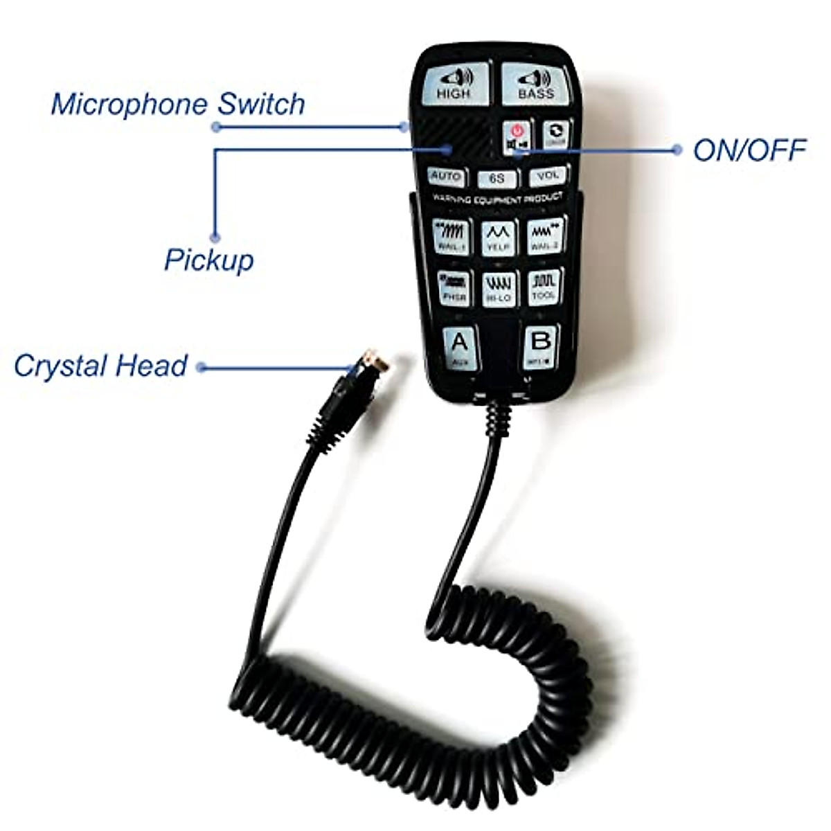 Evershine Signal 12/24V 100W All-in-One Police Siren and Speaker Kit with Multi-Tones Amplifier,118~125dB Speaker, Handheld Microphone PA System, MP3 Play, Recording Function for Vehicles Car Truck