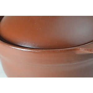 Casserole Clay Pot Bowl 1.3qt / 50oz for Cooking Dolsot Bibimbap Soup Exclusive Earthen (clay lid)