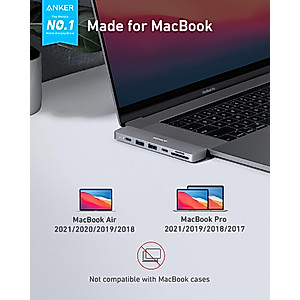 Anker USB C Hub for MacBook, 7-in-2 USB C to C Adapter, Compatible with Thunderbolt 3 Port, 100W Power Delivery, 4K HDMI, USB C and 2 USB A Data Ports, SD and microSD Card Reader