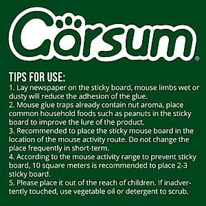 Garsum 10 Pack Mouse Glue Trap, Peanut Butter Scent Sticky Traps, Heavy Duty Pest Board Insect Spider Mice, Extra Strength Trampas para Ratones Indoor for Home