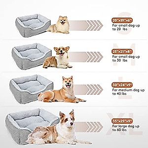 FURTIME Medium Dog Beds for Medium Dogs, Rectangle Washable Dog Bed, Orthopedic Dog Bed Soft and Comfy Calming Puppy Bed Waterproof Dog Cuddler Sofa Pet Bed with Anti-Slip Bottom M(25''x21''x8'')