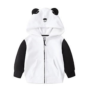 Mud Kingdom Cute Toddler Boy Fleece Jacket with Hood 24 Months Panda