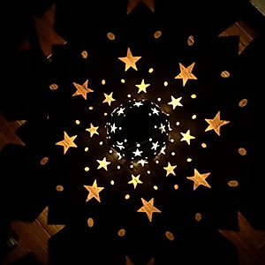 Maggift 2 Pack Star Solar Lantern Solar Powered Decorative Hanging lights for Indoor Outdoor Halloween Christmas Garden Patio Yard Holiday Party