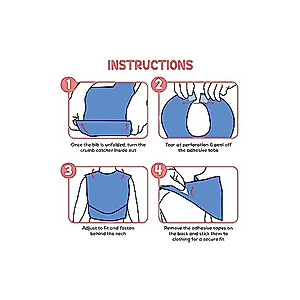 POUATU Premium Baby Disposable Bibs - Mess-Free Feeding and Easy Cleanup - 5 Packs of 20 (100 Count)