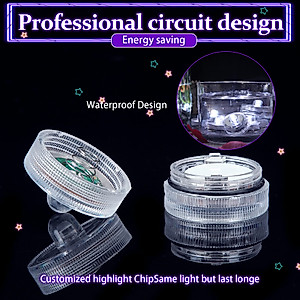 Mudder 36 Pieces Submersible LED Lights Waterproof Battery Operated Flameless LED Floral Tea Light for Party Wedding (White Light)