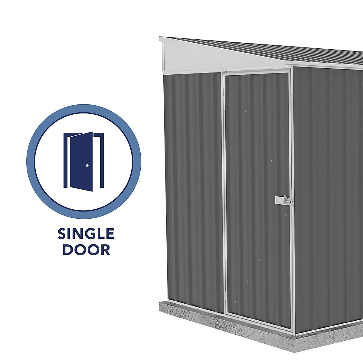 Durango 5 Ft. x 10 Ft. Metal Storage Shed DIY Woodland Gray Galvanized Steel Bike Shed for Tools, Lawn & Garden Equipment, Outdoor Patio Furniture, Perfect in Backyard, Garden Lean to Shed Kit