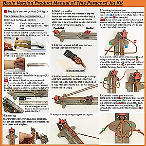 KOKKOYA 2-in-1 Paracord Jig kit Adjustable Length Bracelet Maker Kit Metal Weaving DIY Craft Paracord Tools 4" to 13" with Free Cord and Buckles