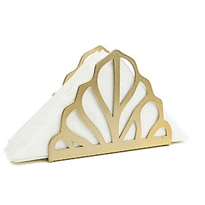 Napkin Holder for Tables, Vintage Metal Freestanding Tissue Dispenser, Gold Cast Iron Vertical Napkin Holder Stand for Home Kitchen Picnic Party Outdoor Decor