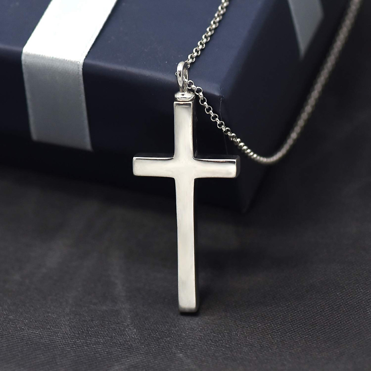 BEILIN 925 Sterling Silver Cremation Jewelry Cross Urn Pendant Memorial Cross Urn Necklace for Ashes