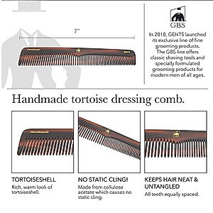 G.B.S Men’s Handmade Comb Set, Pure Synthetic Hair Brush, Dressing Comb, Pocket Comb, Mustache Comb and Military Style Hair Brush