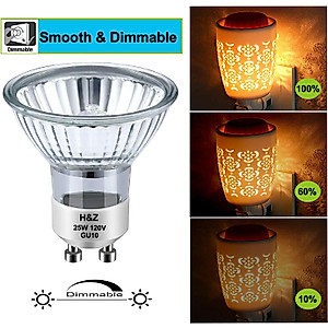 NP5 gu10 120v 25w Bulb Candle Warmer, 6pcs gu10+c 120v 25w Halogen Light Bulbs with Glass Cover, gu10 Bulb Dimmable & Warm White, MR16 GU10 Base for Candle Warmer Light Bulbs, Track Light Bulbs