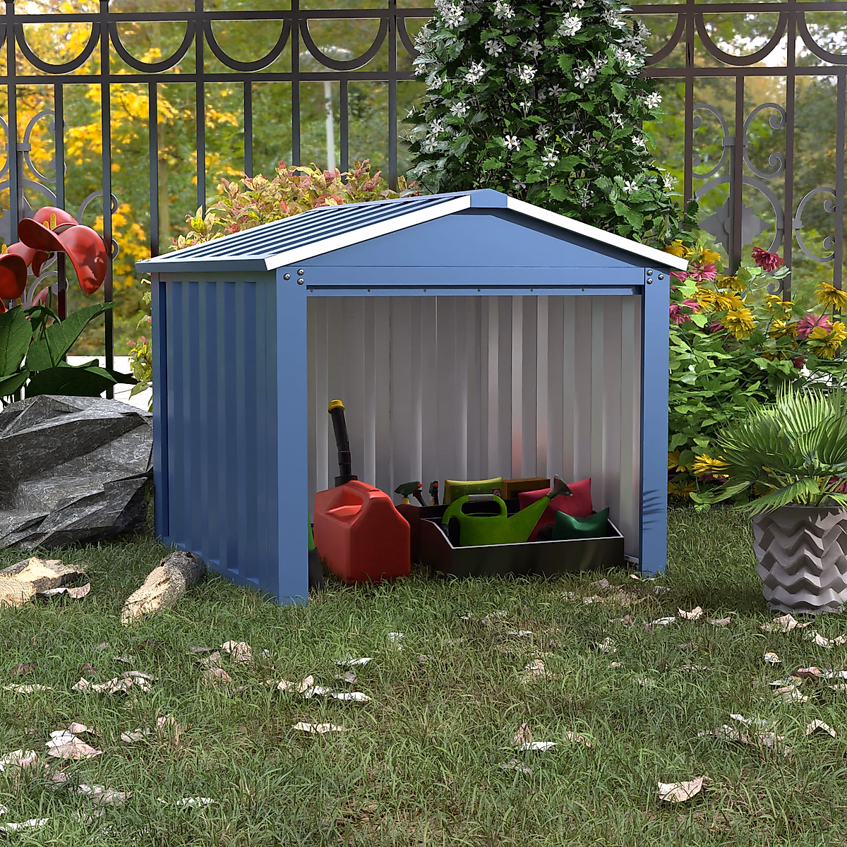 SUXXAN Metal Outdoor Small Storage Shed 3FT x 3FT, Steel Utility Tool Shed Storage House, Metal Sheds Outdoor Storage for Backyard Garden Patio Lawn,Blue