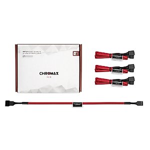 Noctua NA-SEC1 chromax.red, 3-Pin/4-Pin Extension Cables (30cm, Red)
