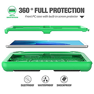 LEDNICEKER Kids Case for Samsung Tab A7 2020, Samsung Galaxy Tab A7 10.4 Case with Built-in Screen Protector, Shockproof Handle Kid-Proof Case for Galaxy Tab A7 SM-T500/T505/T507/T509- Green