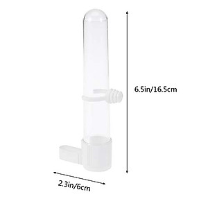 UKCOCO Bird Food Water Dispenser- Bird Feeder Automatic Hanging Bird Parrot Feeding Cup, Clear Bird Cage Feeder Cage Accessories for Finch Parakeet Small Bird 65ML (Random Color)