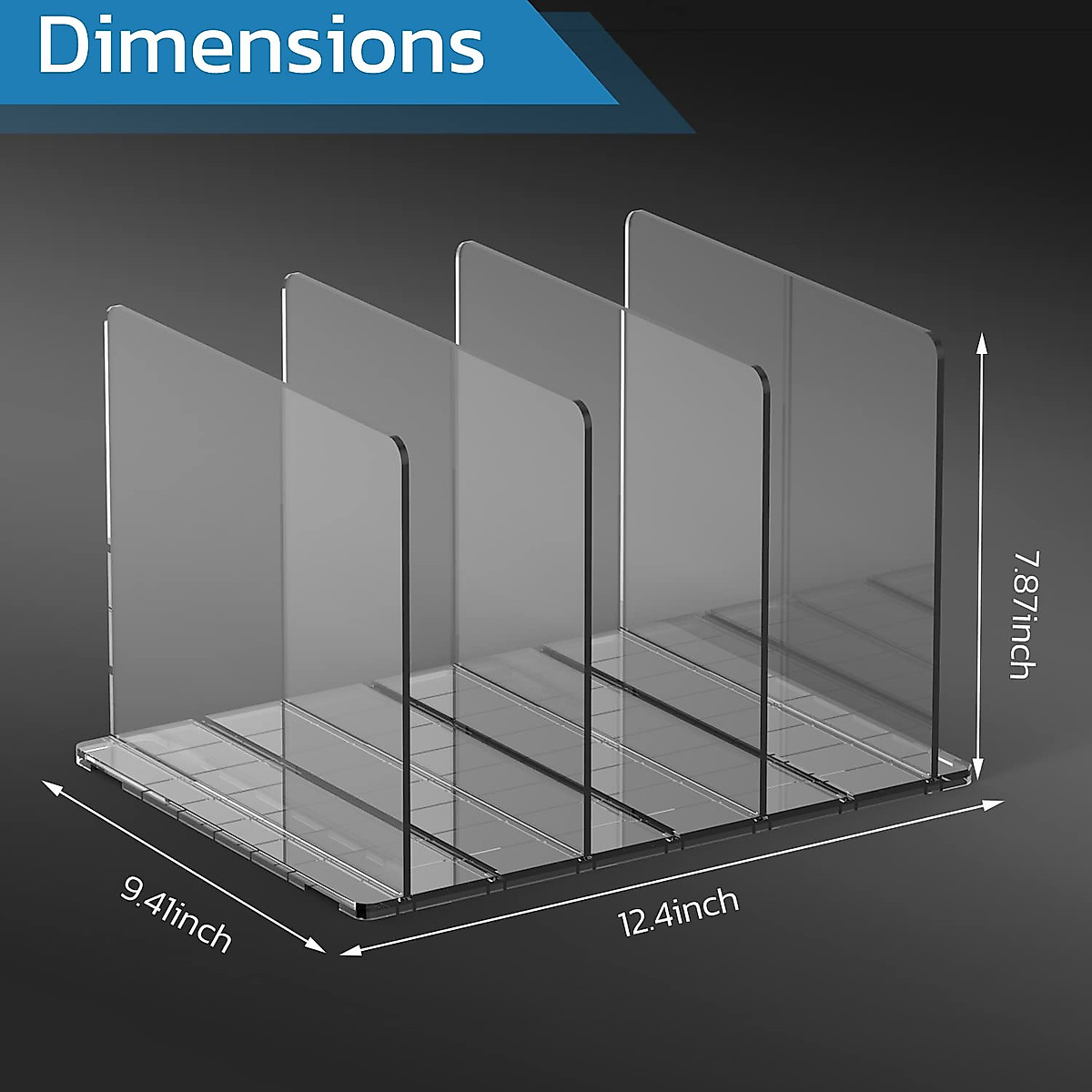 frtzal Purse Organizer for Closet, Shelf Dividers for Closet Organization Adjustable Plastic Handbag Organizers for Closets Purse Storage Organizer (4 layers Tra)