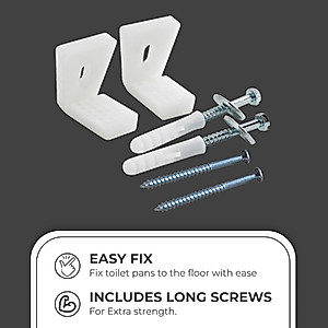 VeeBath Essentials Angled Floor WC Toilet Pan/Bidet Fixing Bolts, Repair Bracket and Screws Bathroom Fitting Kit