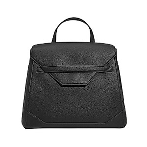 The Honest Company Urban Convertible Tote Backpack | Diaper Bag with Changing Pad | Black Vegan Leather with Silver Hardware | PVC-Free Lining | 8 x 14 x 12