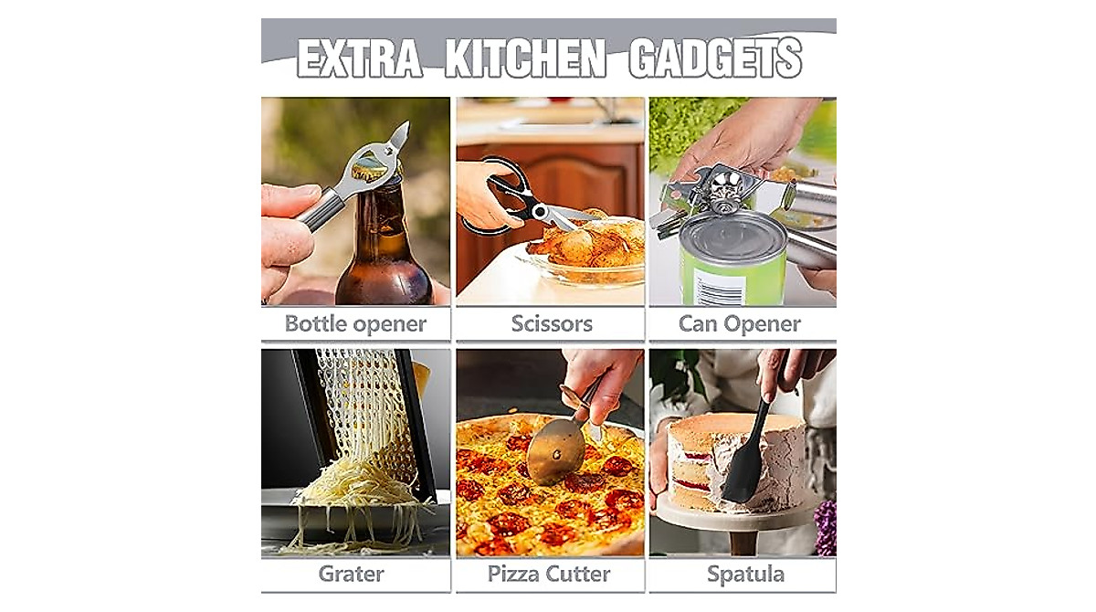 Kitchen Utensils Set - 34PCS Heat-Resistant Silicone Tools for Nonstick ...