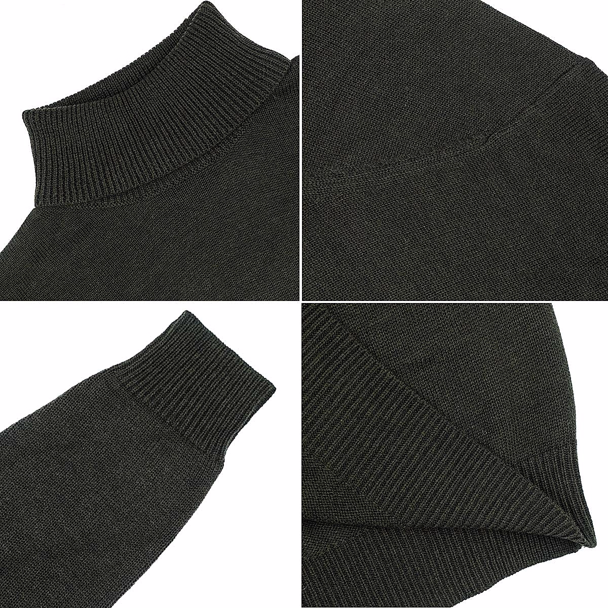 Kallspin Men's Turtle Neck Sweaters Wool Blended Mid-Weight Long Sleeve High Neck Pullover Sweaters(Dark Green,4X-Large)