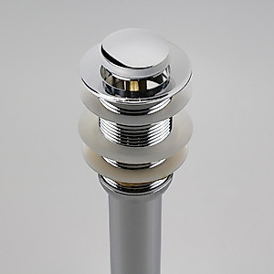 Polished Chrome Pop Up Sink Drain without Overflow, Bathroom Faucet Vessel Vanity Sink Drain Stopper