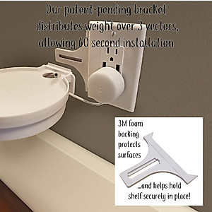 The Google Home Hub Nest Hub [Gen 1 and Gen 2] Mount for Electrical Outlets. Full Swivel. Installs in Seconds. Hidden Cord Storage. Award Winning Design. Works on All Vertical Outlets.