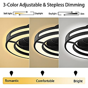 Ohniyou Ceiling Fan with Lights Remote and APP Control,19'' Flush Mount Low Profile Fan,Smart Ceiling Fan with Dimmable LED Night Light Reversible Blades Timing, Enclosed Fan for Bedroom,Living Room