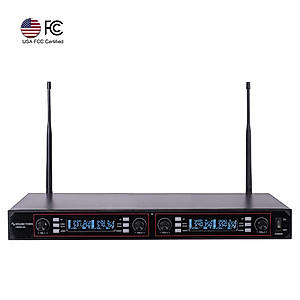 Sound Town 200-Channel Rack Mountable Professional Adjustable UHF Wireless Microphone System with Metal Receiver and 4 Handheld Mics (NESO-U4HH)