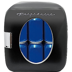 FRIGIDAIRE EFMIS462-BLACK 12 Can Retro Mini Portable Personal Fridge/Cooler for Home, Office or Dorm, Black