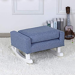 Yoonnie room Kid Sofa/Kid Armchair/Toddler Chair/Sofa for Children with Linen Fabric/Baby Sofa with Solid Rocking Foot/Kid Upholstered Chair for Unisex Children Using,Birthday Gift (Blue)