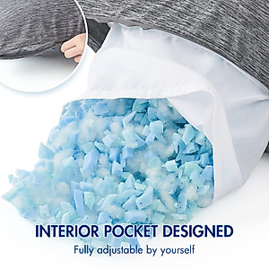 MIULEE Long Body Pillow for Adults ,Memory Foam Cooling Body Pillow for Bed Full Body Pillow for Back/Stomach/Side Sleeper 20x54 Inch Grey