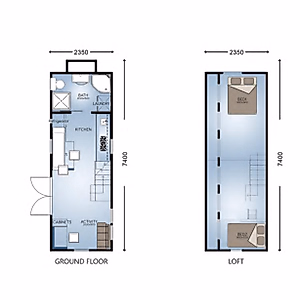 Generic Aluminum Tiny Movable Prefabricated Insulated House with 1 Bathroom, 1-3 bedrooms & 1 Kitchen- Tiny loft House, Mini Caravan,Travel Camper Trailer for Family, Customized