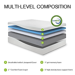 Pazidom Full Memory Foam Mattress 6 Inch Full Size Mattress for Pressure Relief Medium Firm Mattress in a Box Full Mattress with Easy-to-Clean Cover, Fiberglass Free, CertiPUR-US Certified