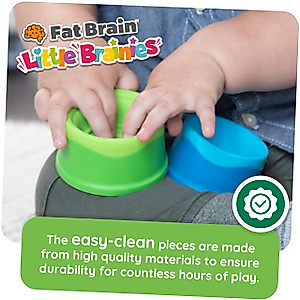 Fat Brain Toys Dimpl Stack - Popping Stack & Nest Sensory Toy for Toddlers