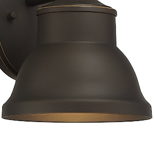 Dannington Rustic Farmhouse Industrial Outdoor Wall Light Fixture Oil Rubbed Bronze Brown 9 1/4" for Exterior House Porch Patio Outside Deck Garage Yard Front Door Garden Home - Franklin Iron Works