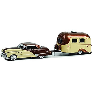 Greenlight 32260-A Hitch & Tow Series 26 - 1949 Buick Roadmaster Hardtop with Airstream 16’ Bambi 1:64 Scale Diecast