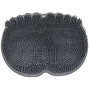 BENLIUDH Shower Foot Scrubber, Shower Foot Scrubber Mat Shower Floor Silicone Foot Shower Gadgets Foot Care Massages for Men & Women - Non-Slip with Suction Cups (Grey)