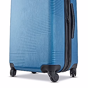 American Tourister Stratum XLT Expandable Hardside Luggage with Spinner Wheels, Blue Spruce, Carry-On 21-Inch