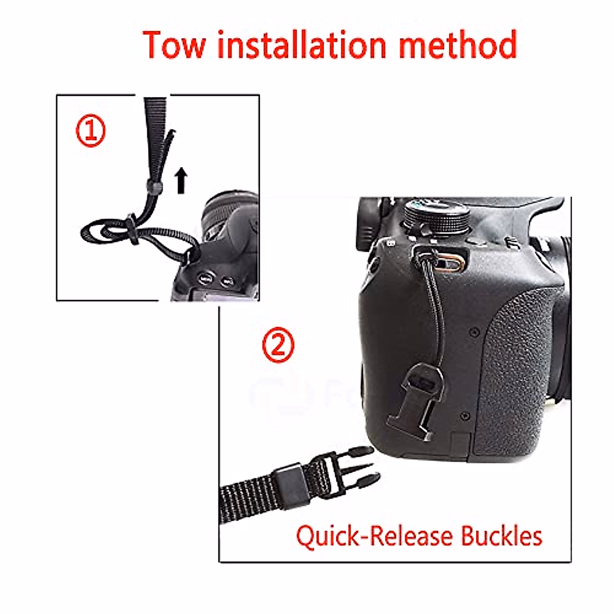 Eorefo Camera Strap Camera Neck Strap with Quick-release Buckles for Mirrorless Camera.(Black)