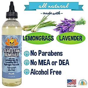 Bodhi Dog Tear Stain Remover | Removes Dog & Cats Tears, Saliva & Mucus Stains | Safe Gentle Solution for Fur and Delicate Coats | Made in USA, 8oz