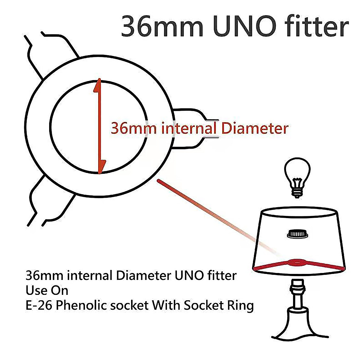 Aspen Creative 58402, Drum Uno Lamp Shade, White & Grey, 10" Top x 10" Bottom x 10" Height, Slip UNO 36mm