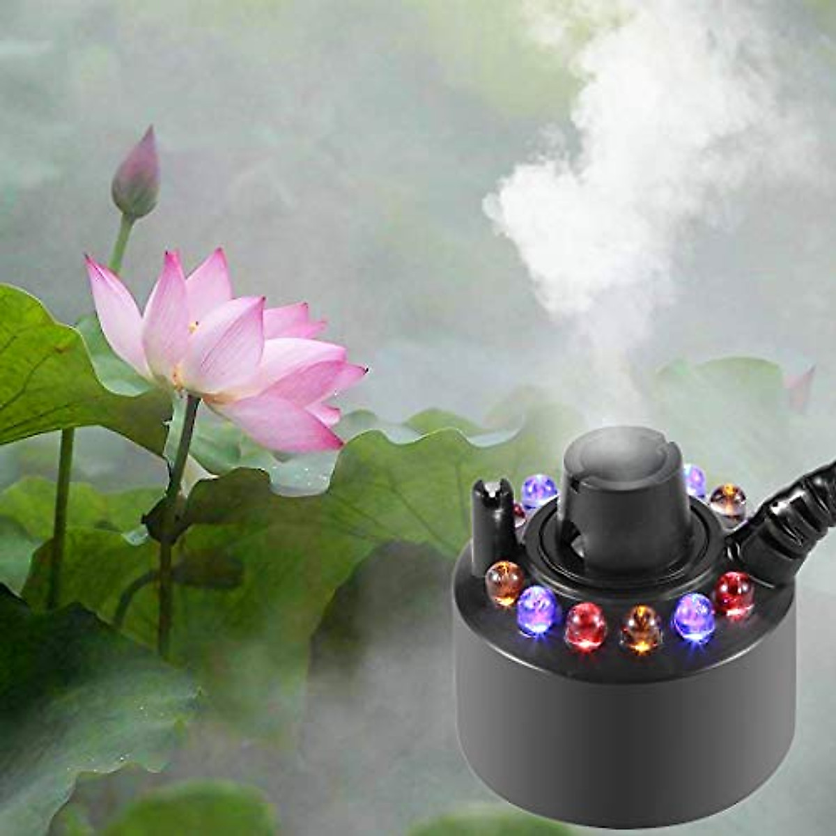 PULACO Mist Maker, Indoor Fountain Mister Foggers, Small Pond Fog Machine Atomizer Air Humidifier Perfect for Water Feature, Halloween, Christmas and Other Holiday Decorations.