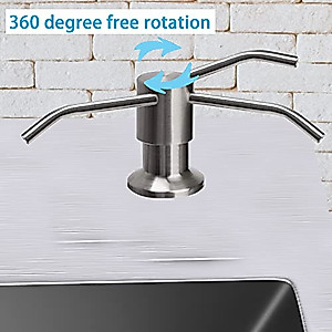 Soap Dispenser for Kitchen Sink(Stainless Steel),Built-in Sink Soap Dispenser with 47" Extension Tube Kit Attaches Directly to The Soap Bottle, Mounted on The Kitchen Countertop (Silver)