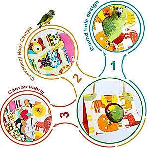 Bonaweite Bird Nest House Hammock, Parrot Tent Shed Hut Hanging Hammock Finch Cage Hideaway Perch for Hamster Macaw Budgies Eclectus Parakeet Cockatiels Cockatoo Lovebird