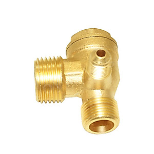 Joywayus 3-Way Brass Male Threaded Air Compressor Check Valve Central Pneumatic G1/2"xG3/8"xG1/8"